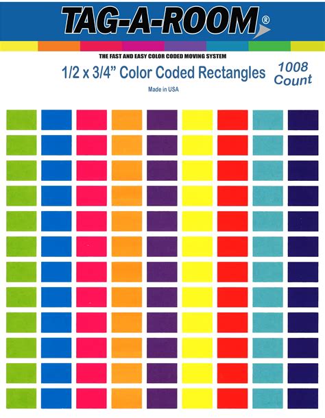 Tag A Room 1 2 X 3 4 Rectangle Color Coding Dot Sticker Labels 1008