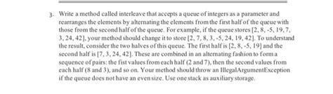 solved 3 write a method called interleave that accepts a