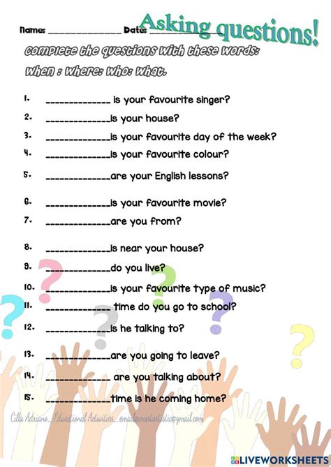 Asking Questions Exercise Live Worksheets Worksheets Library Asking Questions Exercise Live Worksheets Worksheets Library