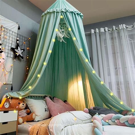Hommi Lovvi Bed Canopy For Girls Dreamy Frills Ceiling Hanging