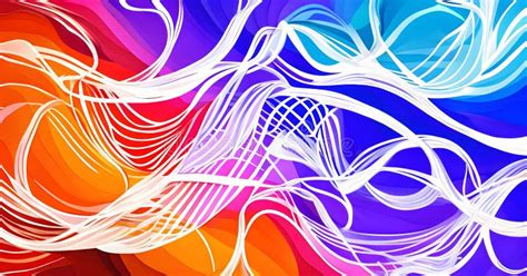 Abstract Background Featuring Intricate Flowing White Lines Over A