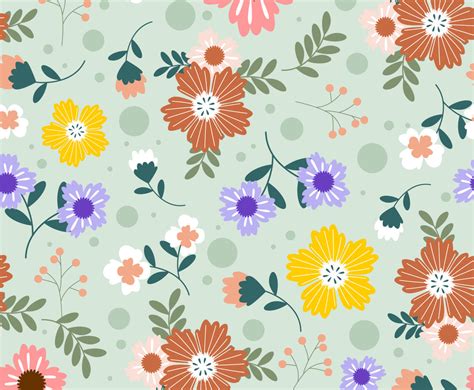 Pastel Floral Spring Seamless Pattern Vector Art And Graphics