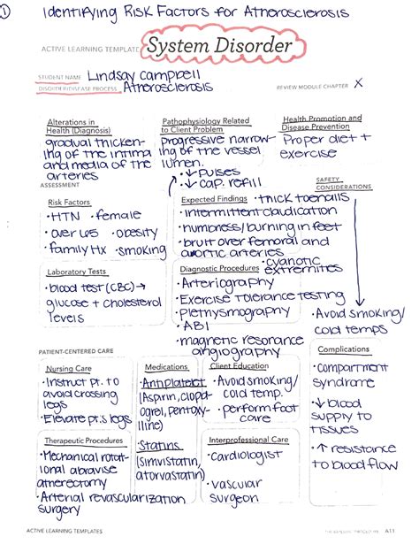 Atherosclerosis Ati Active Learning Template System Disorder