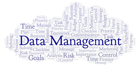 data management word cloud made with text only stock illustration