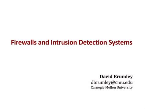 PPT Firewalls And Intrusion Detection Systems PowerPoint Presentation ID