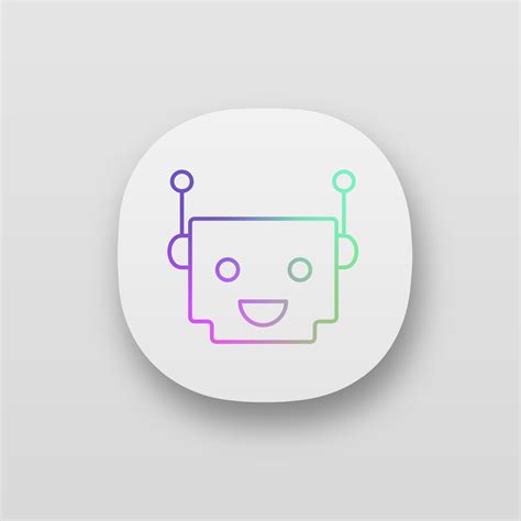 Chatbot App Icon Ui Ux User Interface Talkbot Modern Robot Square Head Laughing Chat Bot