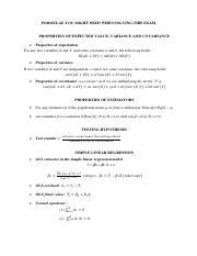 MT Formula Sheet Pdf FORMULAE YOU MIGHT NEED WHEN SOLVING THIS EXAM PROPERTIES OF EXPECTED