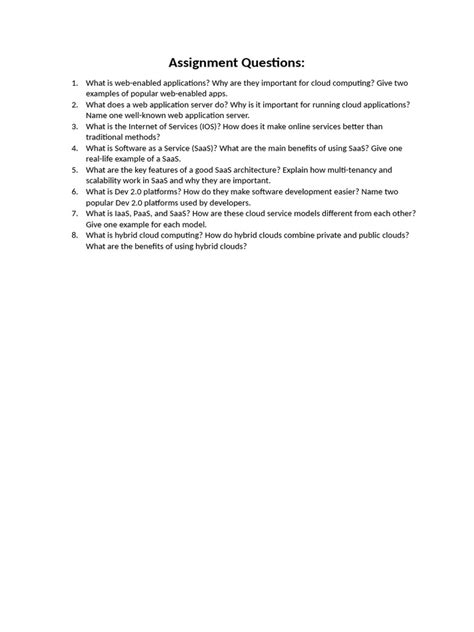 Cloud Computing Assignment Questions 2 Pdf