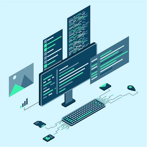 Premium Vector Computer Technology Isometric Illustration Desktop Computer Platforms Software
