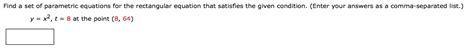 solved find a set of parametric equations for the