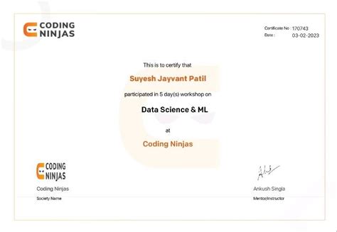 suyesh patil on linkedin codingninjas datascience machinelearning skillsupgrade
