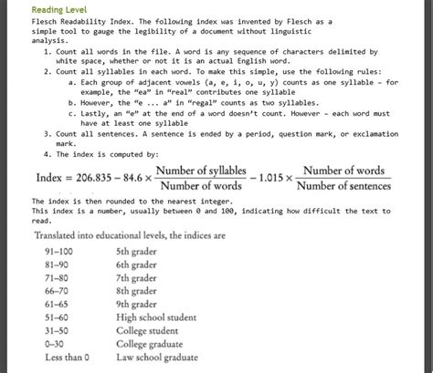 Answered Reading Level Flesch Readability Index Bartleby