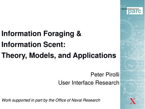 Ppt Information Foraging And Information Scent Theory Models And Applications Powerpoint