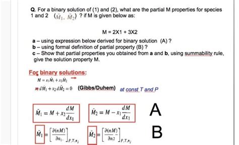 Solved Q For A Binary Solution Of 1 And 2 What Are The
