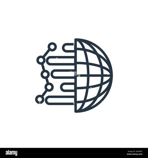 Globe Analytics Outline Vector Icon Thin Line Black Globe Analytics Icon Flat Vector Simple
