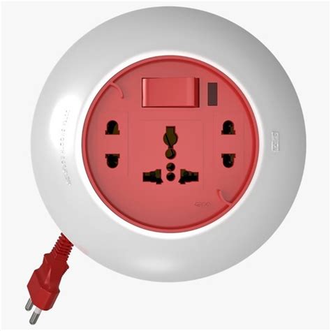 Gm Orbit 6 Amp 3 Pin Flexible Socket Box Extension Cord Red And White 6 Universal Ac Power