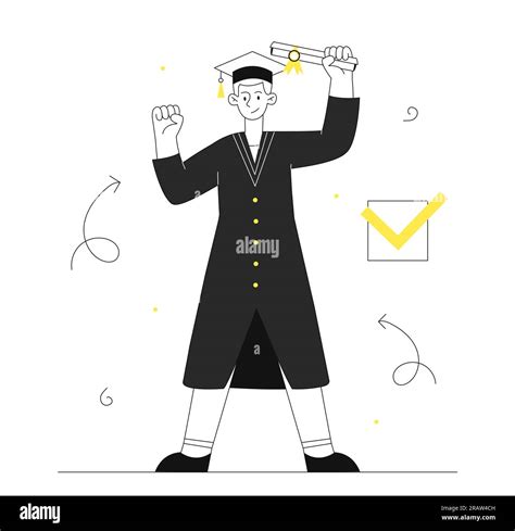 man graduating to university line concept stock vector image and art alamy