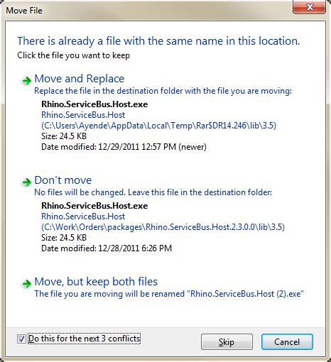 Windows Conflict Resolution Dialog How I Hate Thee Ayende Rahien