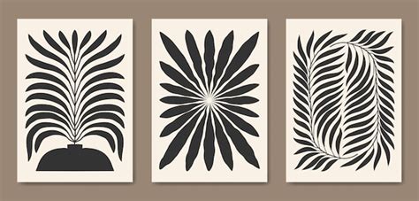 추상 현대 중반 세기 현대 꽃 잎 Boho 포스터 표지 템플릿 엽서 표지 벽지 벽 예술 홈 장식을 위한 최소 및 자연 꽃 작곡 프리미엄 벡터