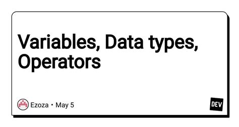variables data types operators r devto