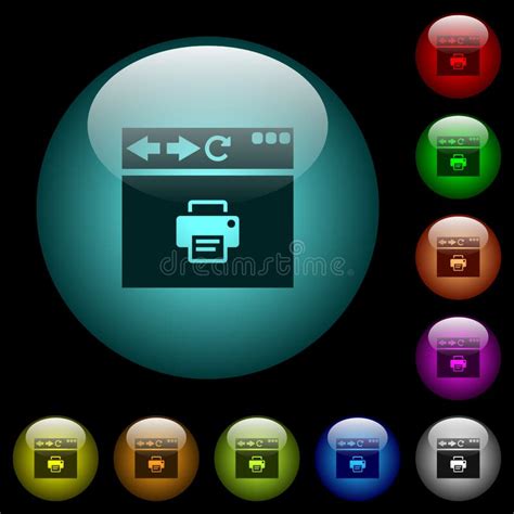 print icons buttons stock vector illustration of circle 12926764