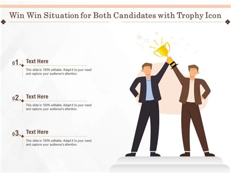 Win Win Situation For Both Candidates With Trophy Icon Presentation