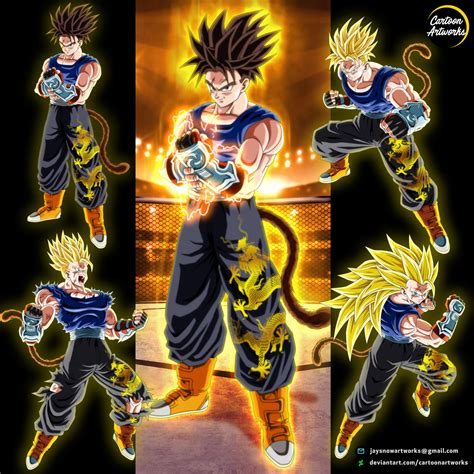 Saiyan Oc Subaru 4 Forms Commission By Cartoonartworks On Deviantart