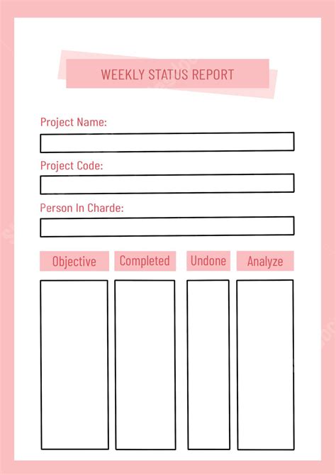 Border Project Status Update Word Template And Google Docs For Free Download