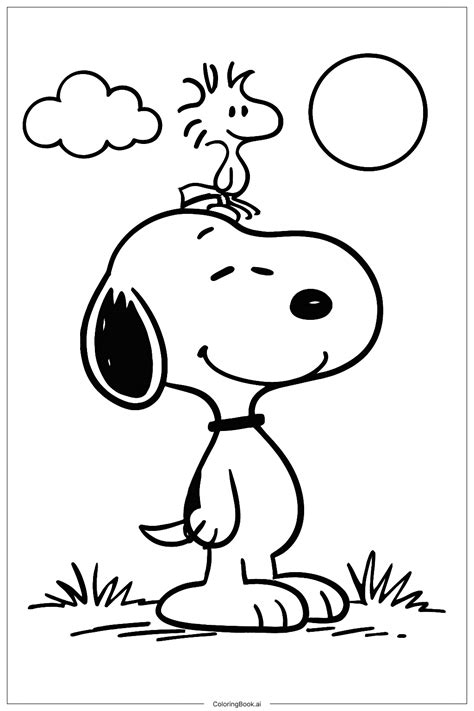 Snoopy And Woodstock Coloring Page Free Pdfandpng Printable