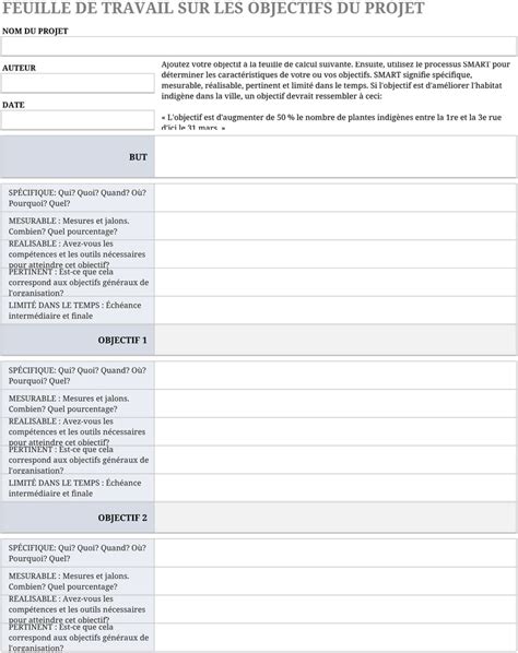 Modèle Excel Pour La Planification Et La Gestion De Projet Modelesfr