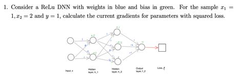 Solved Consider A Relu Dnn With Weights In Blue And Bias In