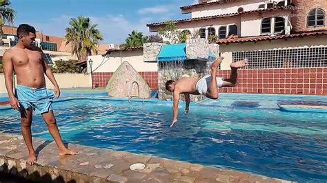 Str8 Guys Jumping Into The Pool