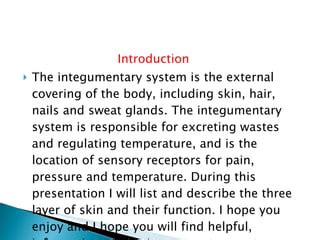 Integumentary System Chapter 3 PPT