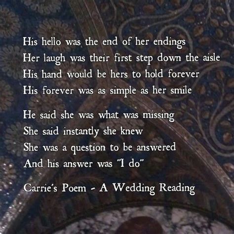 Carries Poem A Wedding Reading
