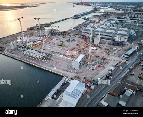 A General Aerial View Of Bramley Moore Dock During The Construction Of