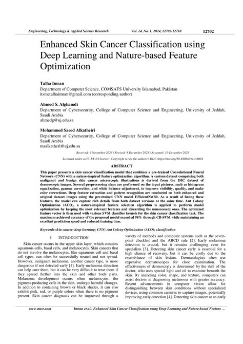 Pdf Enhanced Skin Cancer Classification Using Deep Learning And