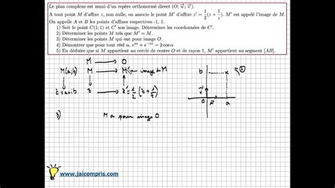 Nombre Complexe Exercice Bac Forme Exponentielle Module Argument Cercle Tres