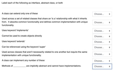 Label Each Of The Following As Interface Abstract Chegg