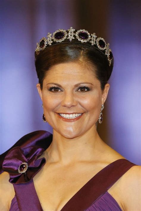 Crown Princess Victoria of Sweden, wearing the tiara from the amethyst ...