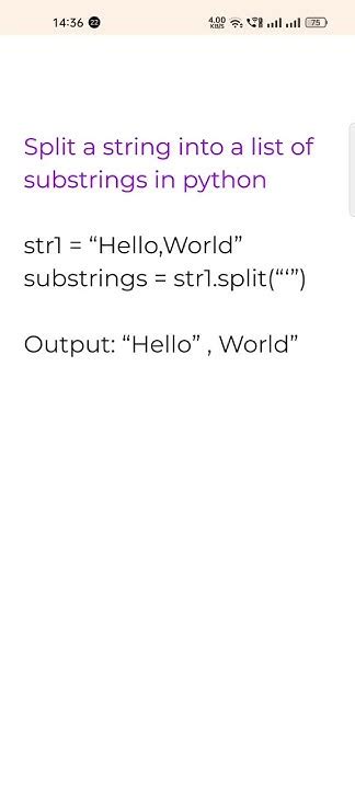 Split A String Into A List Of Substrings In Python Youtube