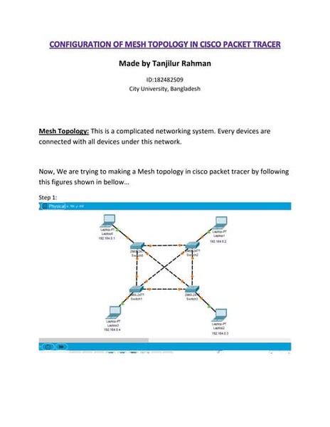 hybrid topology design in cisco packet tracer