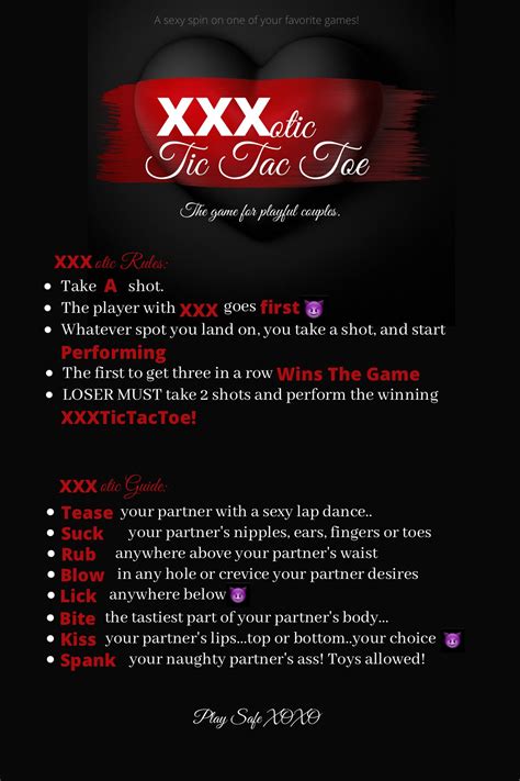 Kinky Tic Tac Toe Xxxotic Tic Tac Toe Etsy
