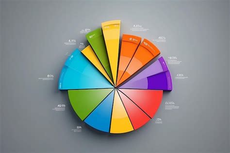 Premium Photo Multi Colored Pie Chart By Bar Graphs 3d Illustration