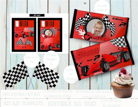 Kit Kat Formula 1 Car Red Birthday Party Wrapper Personalized Kit Kat