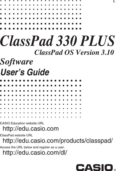 Casio Graphing Calculator Calculators And Translators Classpad330plus Users Manual Classpad 330