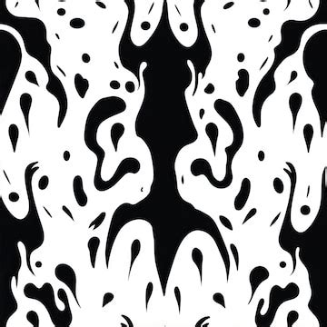 Premium Photo Seamless Pattern With Black And White Paint Splashes On