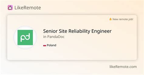 📩 Senior Site Reliability Engineer At 🏢 Pandadoc 📍remote Job In 🇵🇱 Poland Rlikeremote