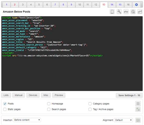 Code Editing AdSense Banners Any Ad Code Ad Inserter Pro