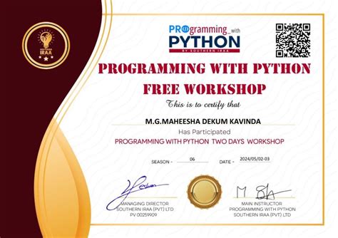 Maheesha Dekum On Linkedin Python Programming Workshop