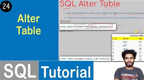 24 Alter Table Statement In Sql Sql Tutorial Youtube